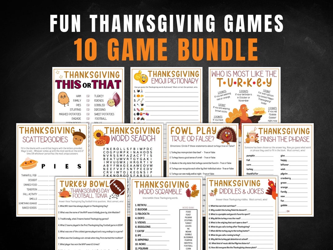 Thanksgiving Game BUNDLE / Thanksgiving Games / Friendsgiving Games ...