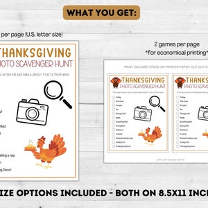 Thanksgiving Photo Scavenger Hunt / Fun Thanksgiving Games / Scavenger ...