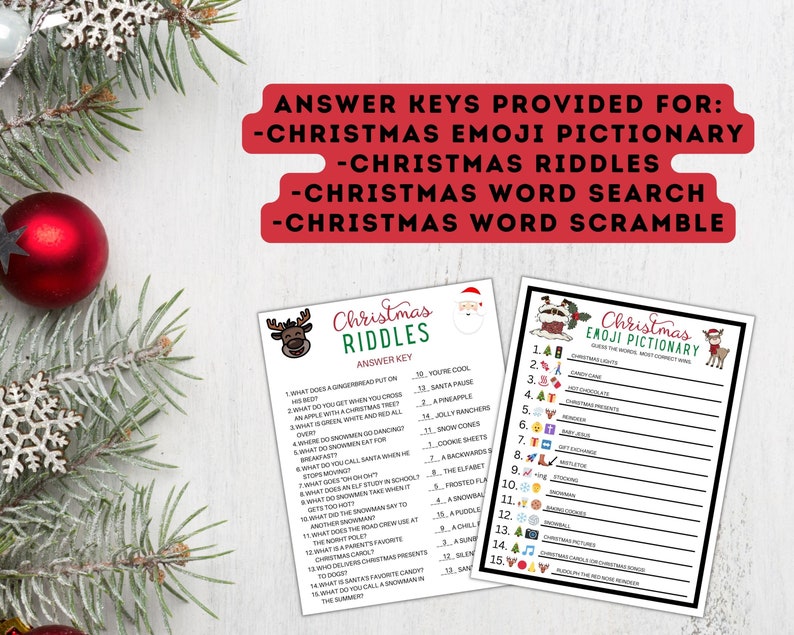 Christmas Game Bundle / Printable Christmas Games for Kids / Games for ...