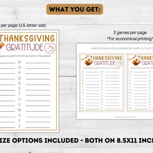 Thanksgiving Gratitude Activity / Fun Thanksgiving Games / Kids Table ...