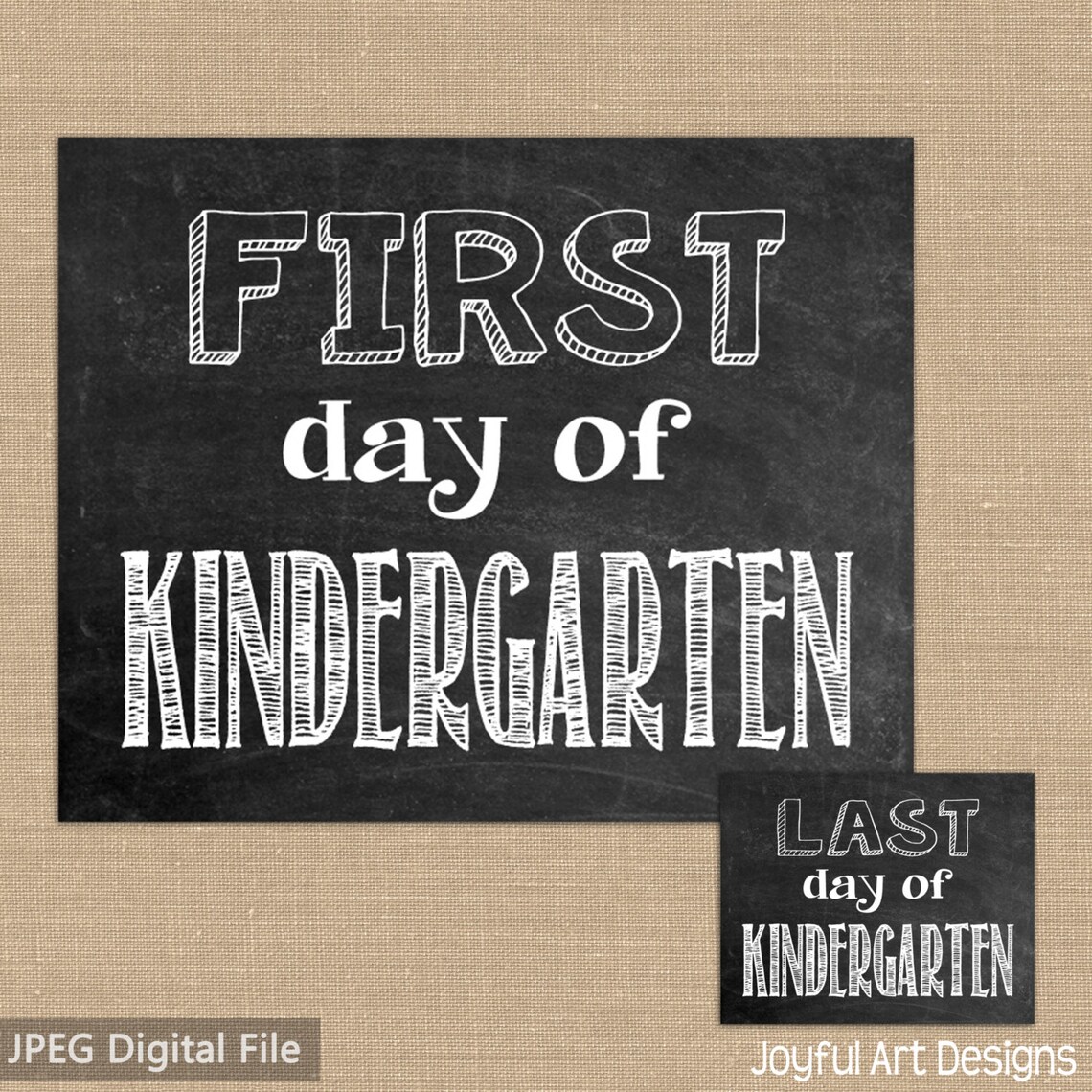 First Day of Kindergarten Chalkboard PRINTABLE Sign. Last Day | Etsy