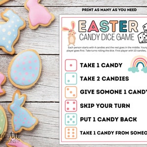 Easter Candy Dice Game / Easter Party Games / Printable Easter Games ...