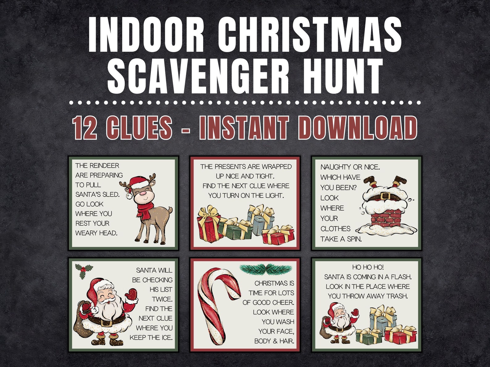 Indoor Christmas Treasure Hunt, Kids Christmas Activities, Indoor ...
