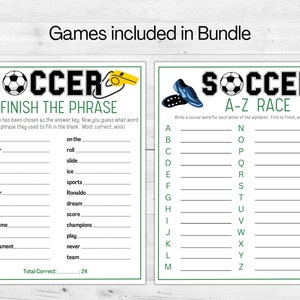 Soccer Game BUNDLE / Printable Soccer Party Games / World Cup Games for ...