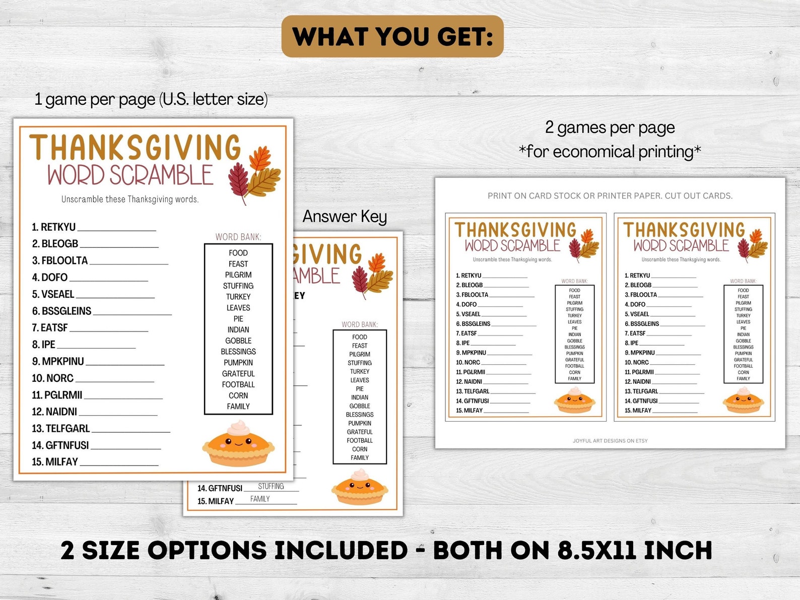 Thanksgiving Word Scramble Game / Fun Thanksgiving Games / Word ...