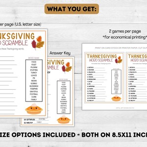 Thanksgiving Word Scramble Game / Fun Thanksgiving Games / Word ...