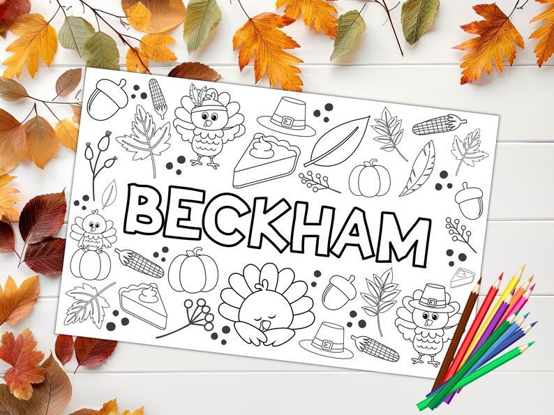 EDITABLE Thanksgiving Placemats for Kids, Personalized Thanksgiving ...