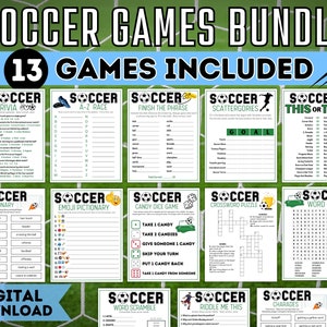 Soccer Game BUNDLE / Printable Soccer Party Games / World Cup Games for ...