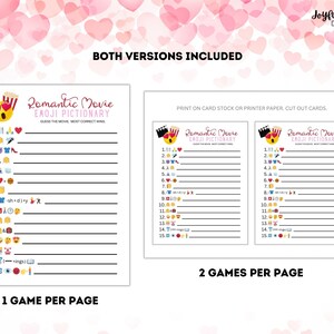Romantic Movie Emoji Pictionary Game / Valentine's Day Emoji Pictionary ...