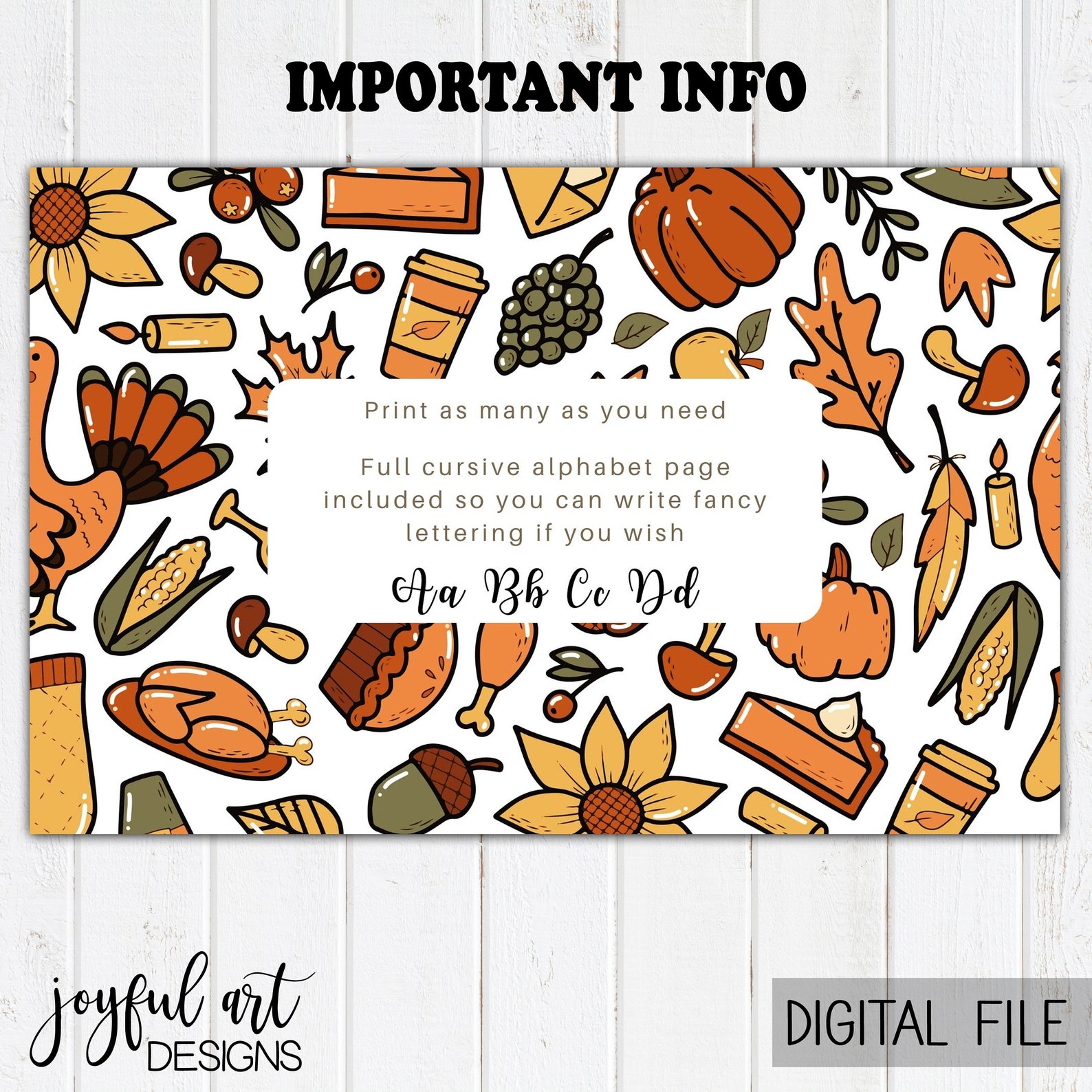 Printable Thanksgiving Placemat Fall Table Decor Fall - Etsy