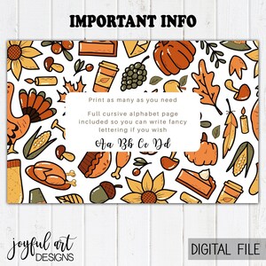 Printable Thanksgiving Placemat, Fall Table Decor, Fall Placemat ...