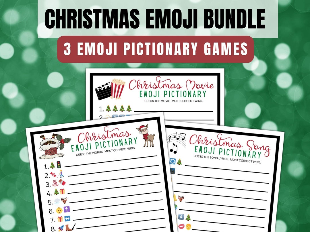 Christmas Emoji Pictionary Game, Christmas Party Games, Fun Christmas ...