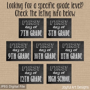 First Day of 5th Grade Chalkboard PRINTABLE Sign. Last Day of 5th Grade ...