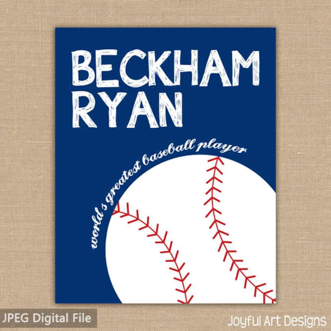 Baseball Sign. Custom Name PRINTABLE Sign. Sports Decor. Baseball Sign ...