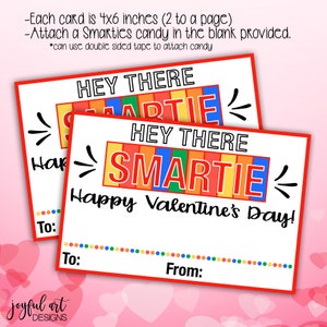 Hey Smartie Valentine Card / Classroom Valentines / Valentine's Ideas ...