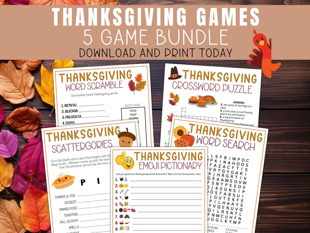 Thanksgiving Printable Games / Thanksgiving Game BUNDLE / Friendsgiving ...