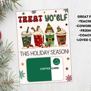 Elf Gift Card Holder Printable / Funny Christmas Coffee Gift Card / Elf ...