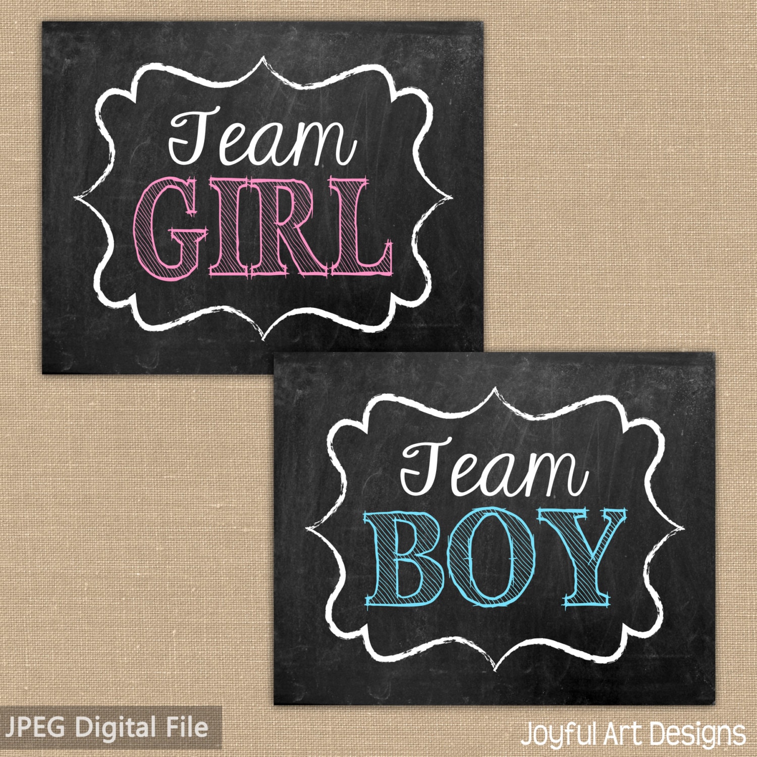 Gender Reveal Party Printable Sign. It's a BOY. It's a GIRL. Team Blue ...