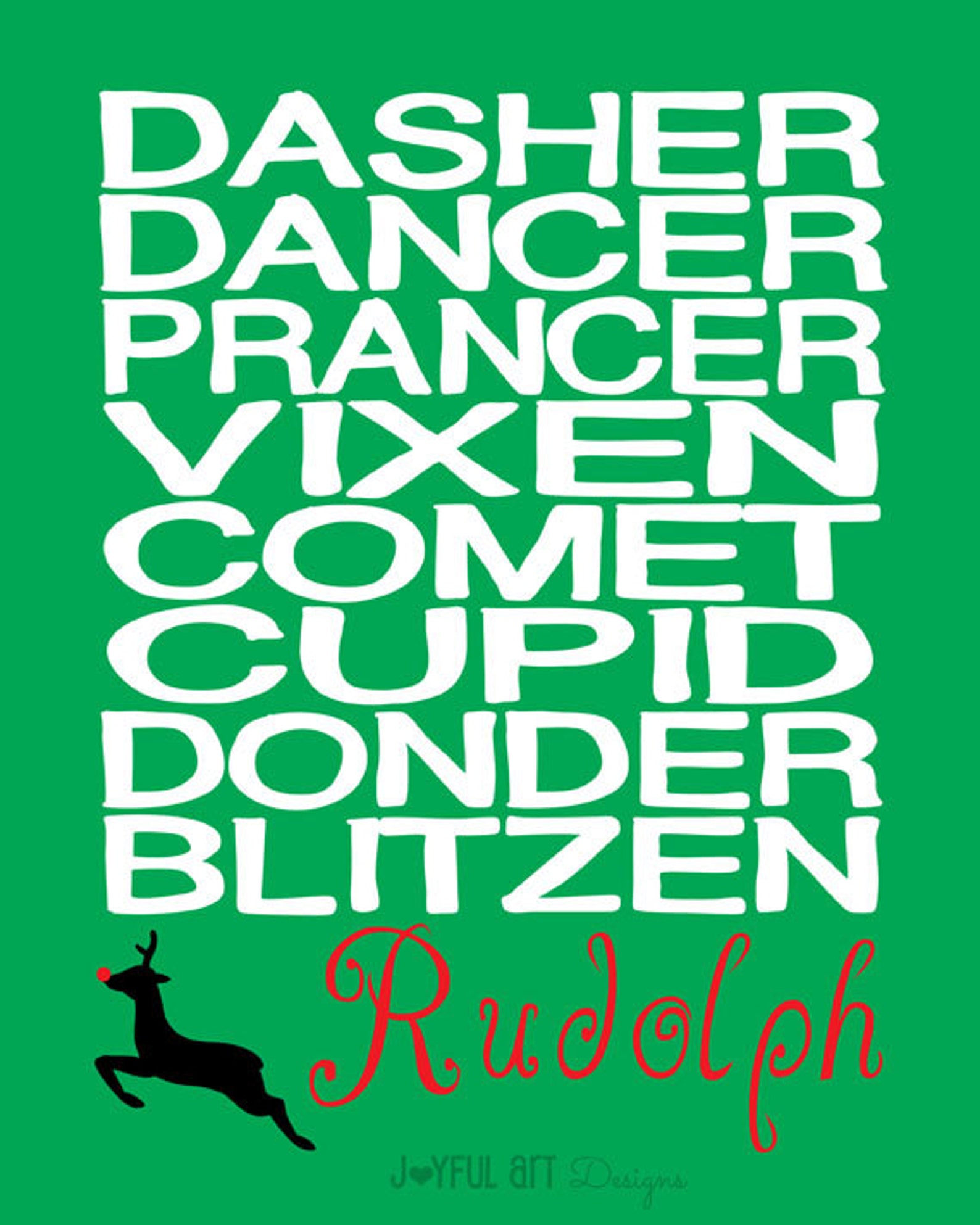 Santa's Reindeer PRINTABLE Christmas Sign. Rudolph the Red Nose ...