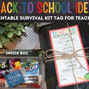 Back to School Teacher Gift / Teacher Survival Kit / Candy Gift Tag ...