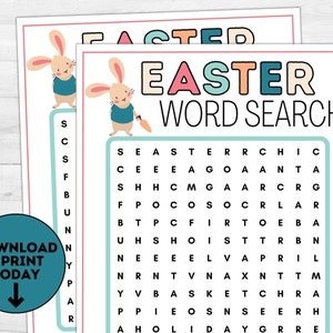 Easter Word Search / Easter Party Games / Printable Easter Games ...