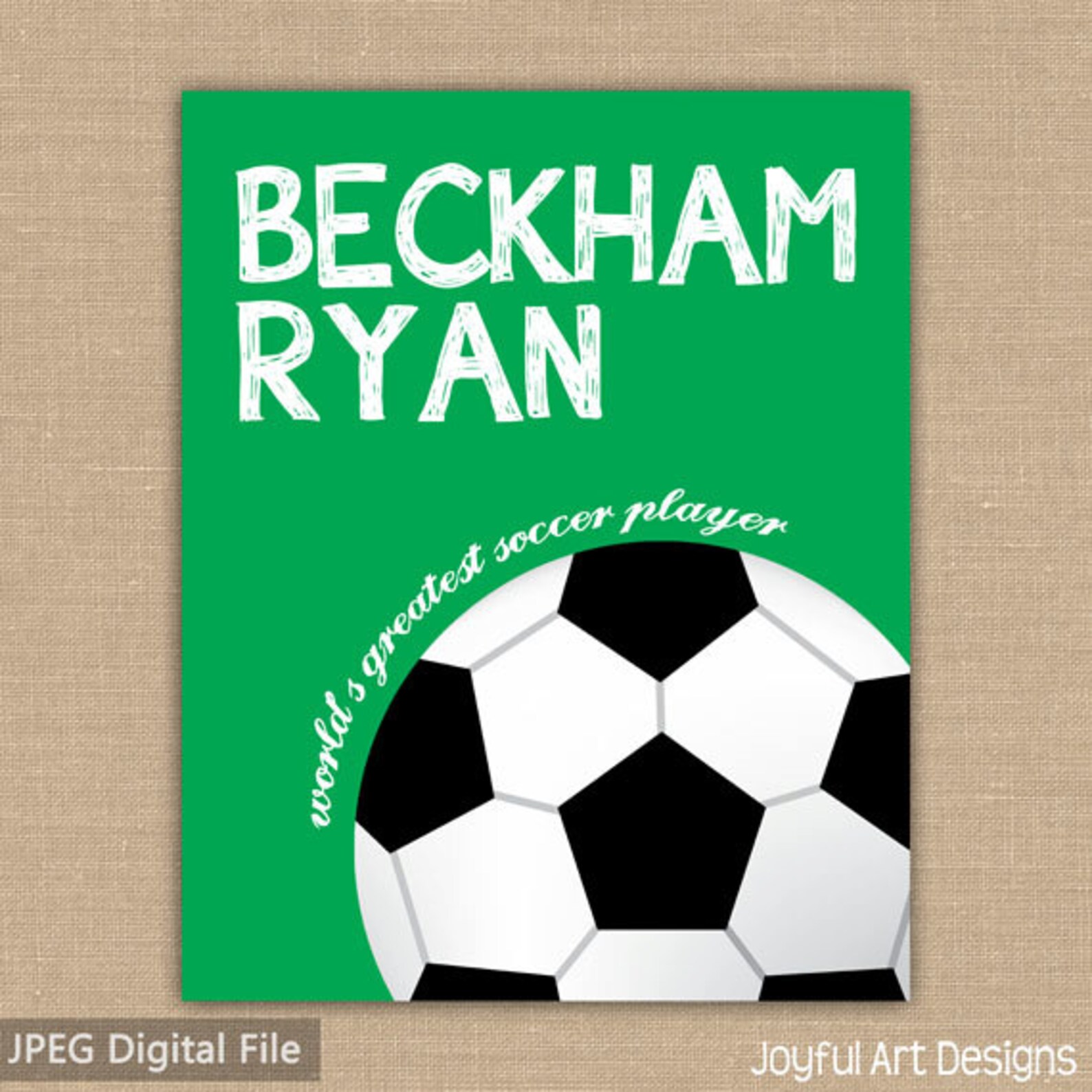 Soccer Sign. Custom Name PRINTABLE Sign. Sports Decor. Soccer Sign ...