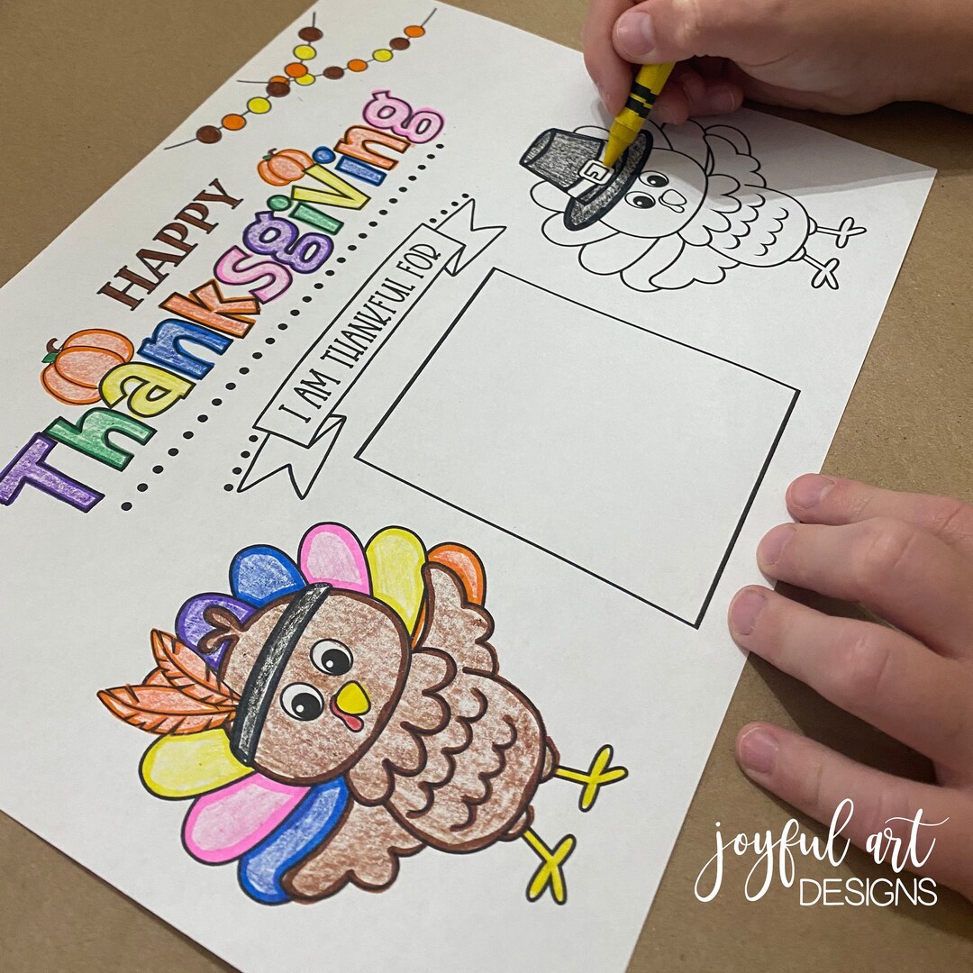 Printable Thanksgiving Placemat, 8.5x11 and 11x17, Kid's Thanksgiving ...