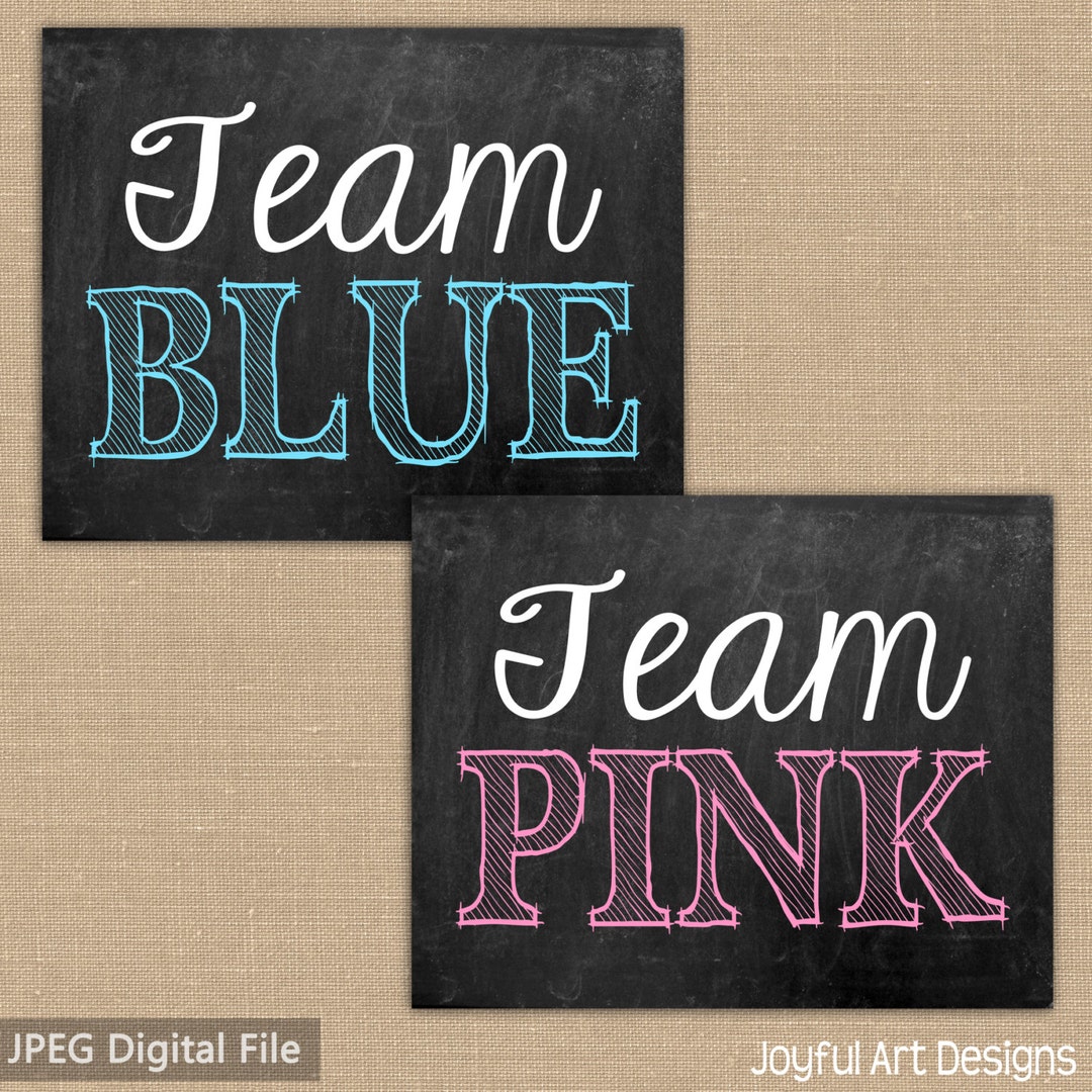 Gender Reveal Party Printable Sign. It's a BOY. It's a GIRL. Team Blue ...