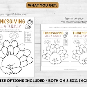Thanksgiving Roll A Turkey Color Game / Thanksgiving Coloring Page ...