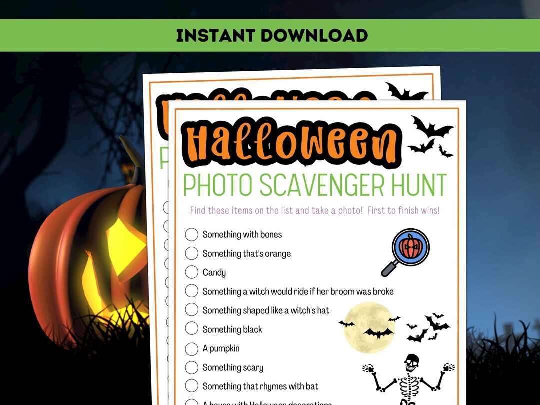 Halloween Photo Scavenger Hunt / Halloween Party Games / Printable ...