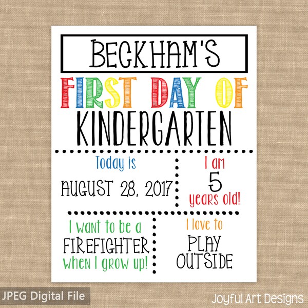 School Fill in Sign - Etsy