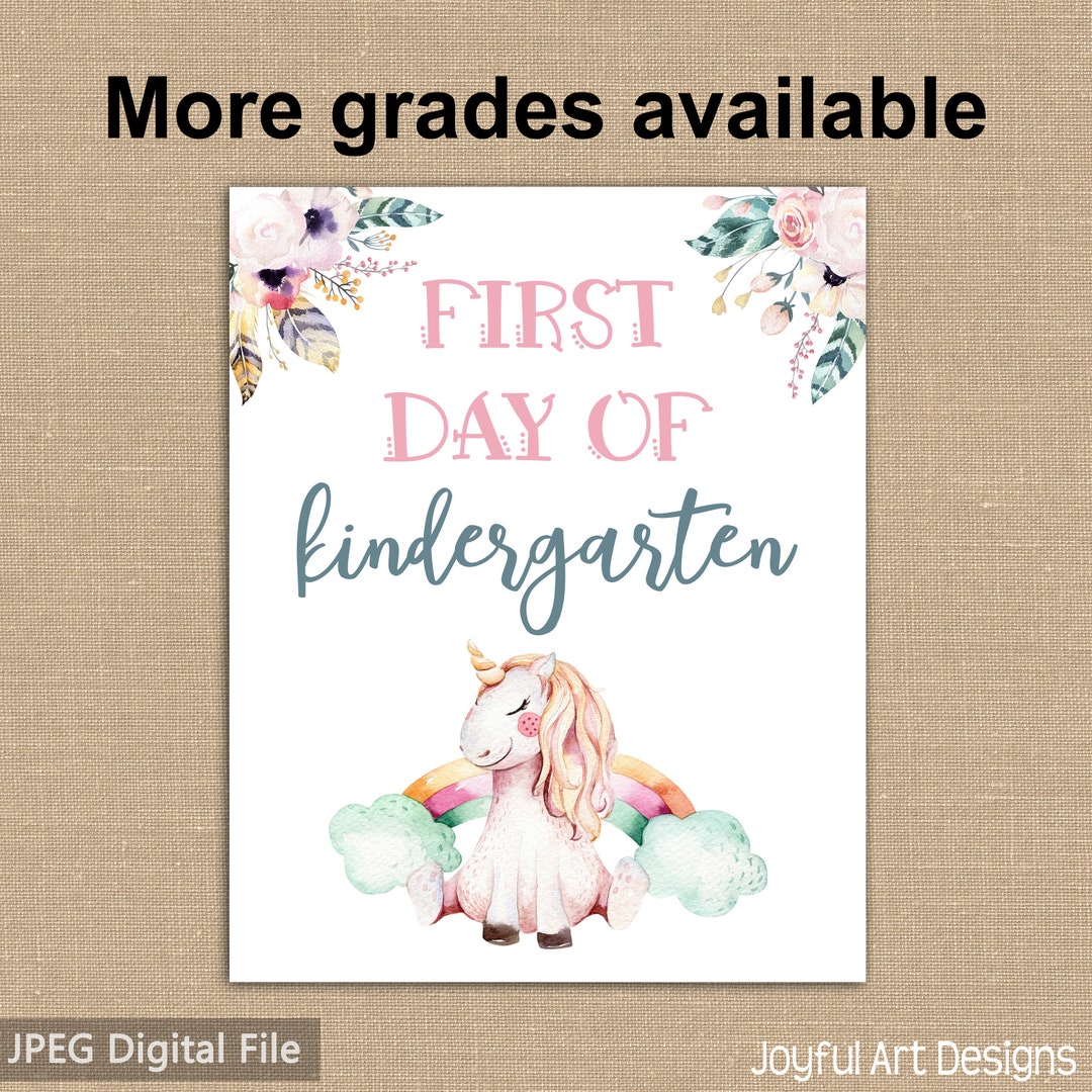 First Day of School Unicorn PRINTABLE Signs. Unicorn School Signs. All ...