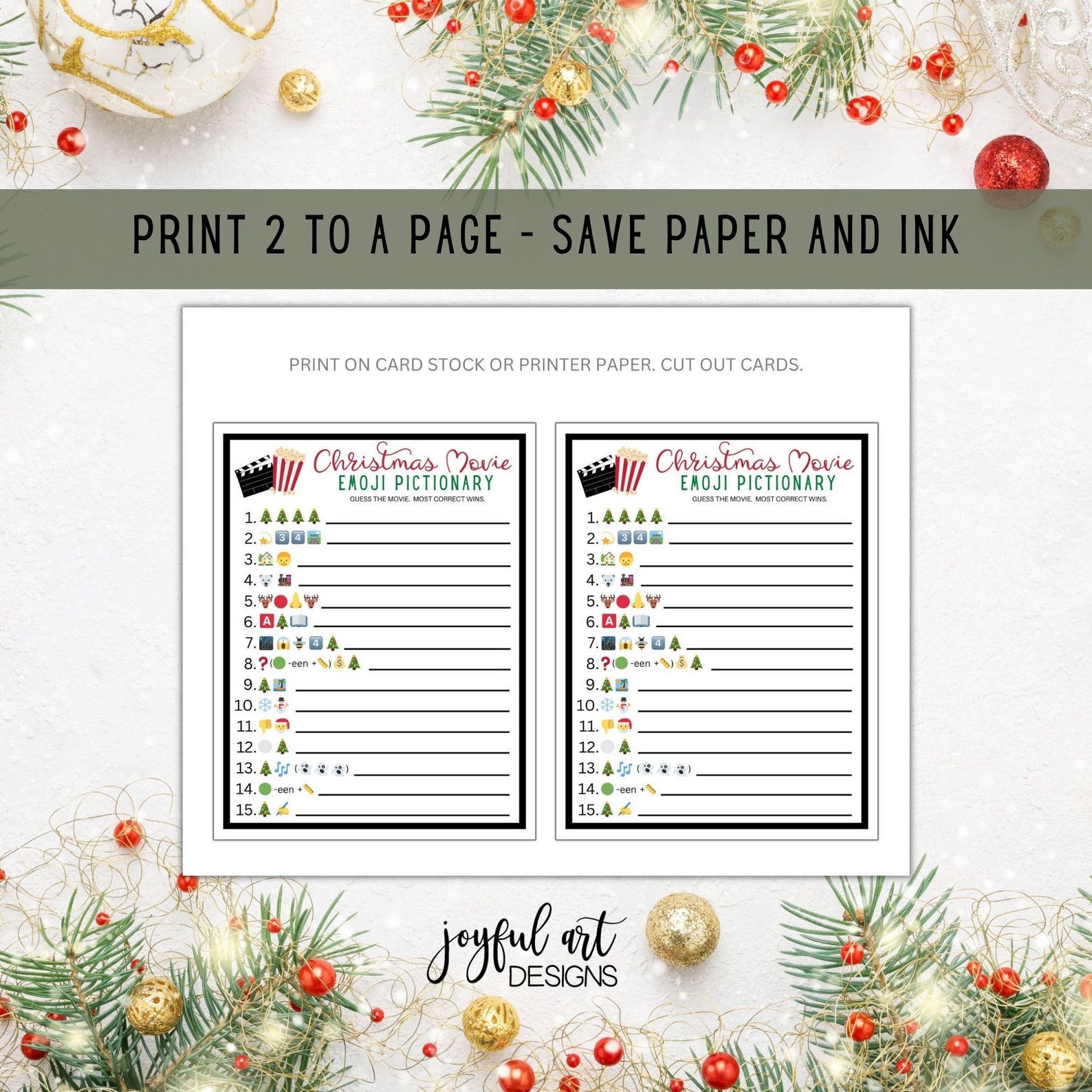 Christmas Emoji Pictionary Game Christmas Party Games Fun - Etsy