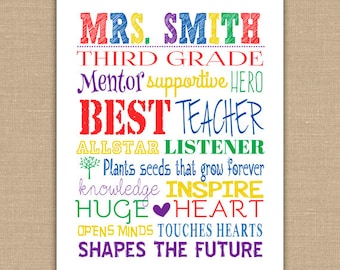 Teacher Subway Art - Etsy