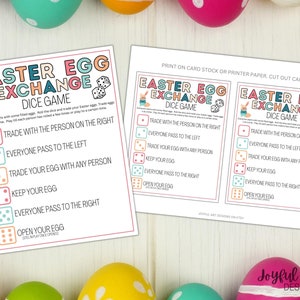 Easter Egg Exchange Dice Game / Easter Party Games / Printable Easter ...