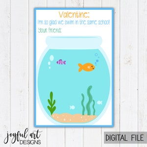 Goldfish Valentine Card / Classroom Valentines / Valentine's Ideas for ...