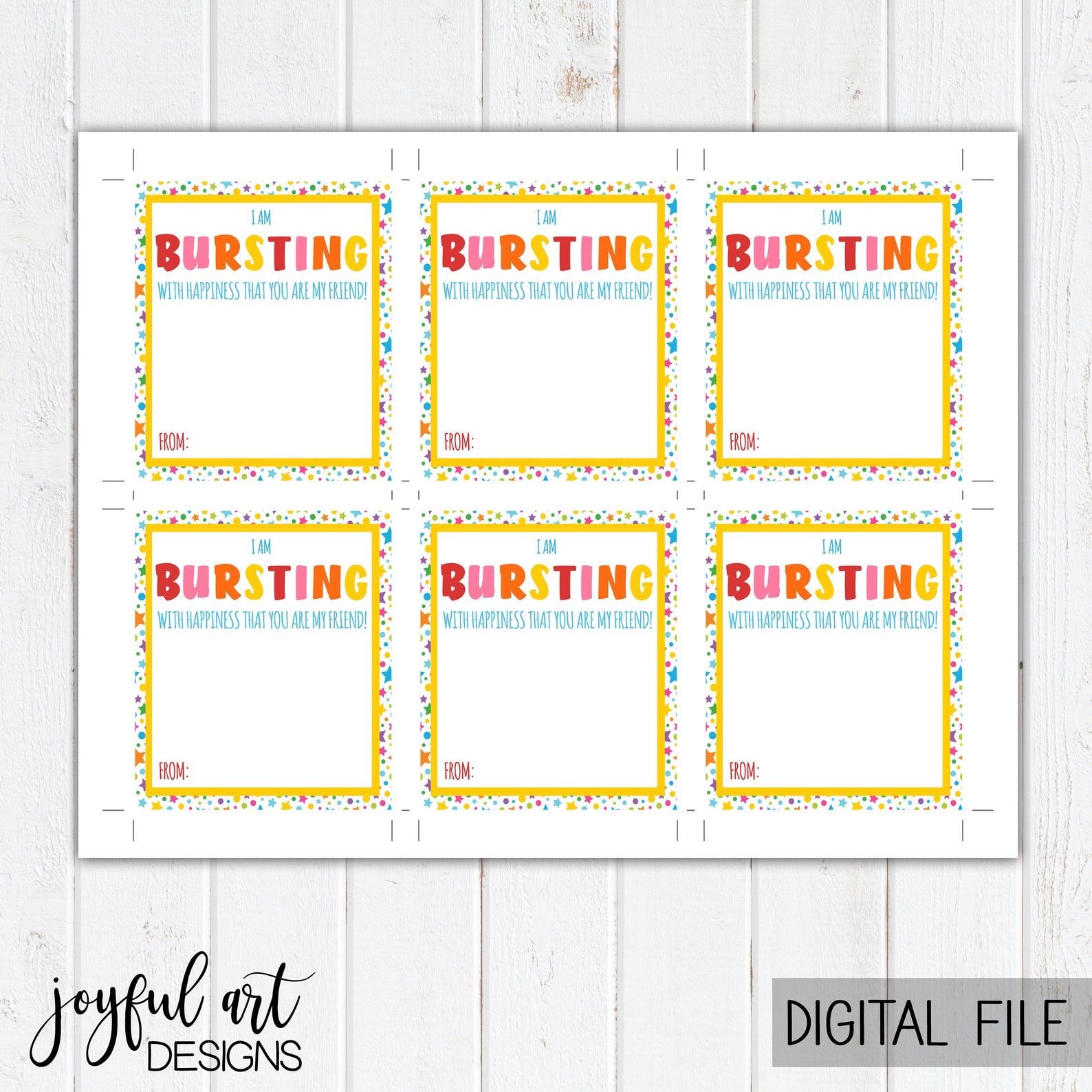 Starburst Valentine Card / Classroom Valentines / | Etsy