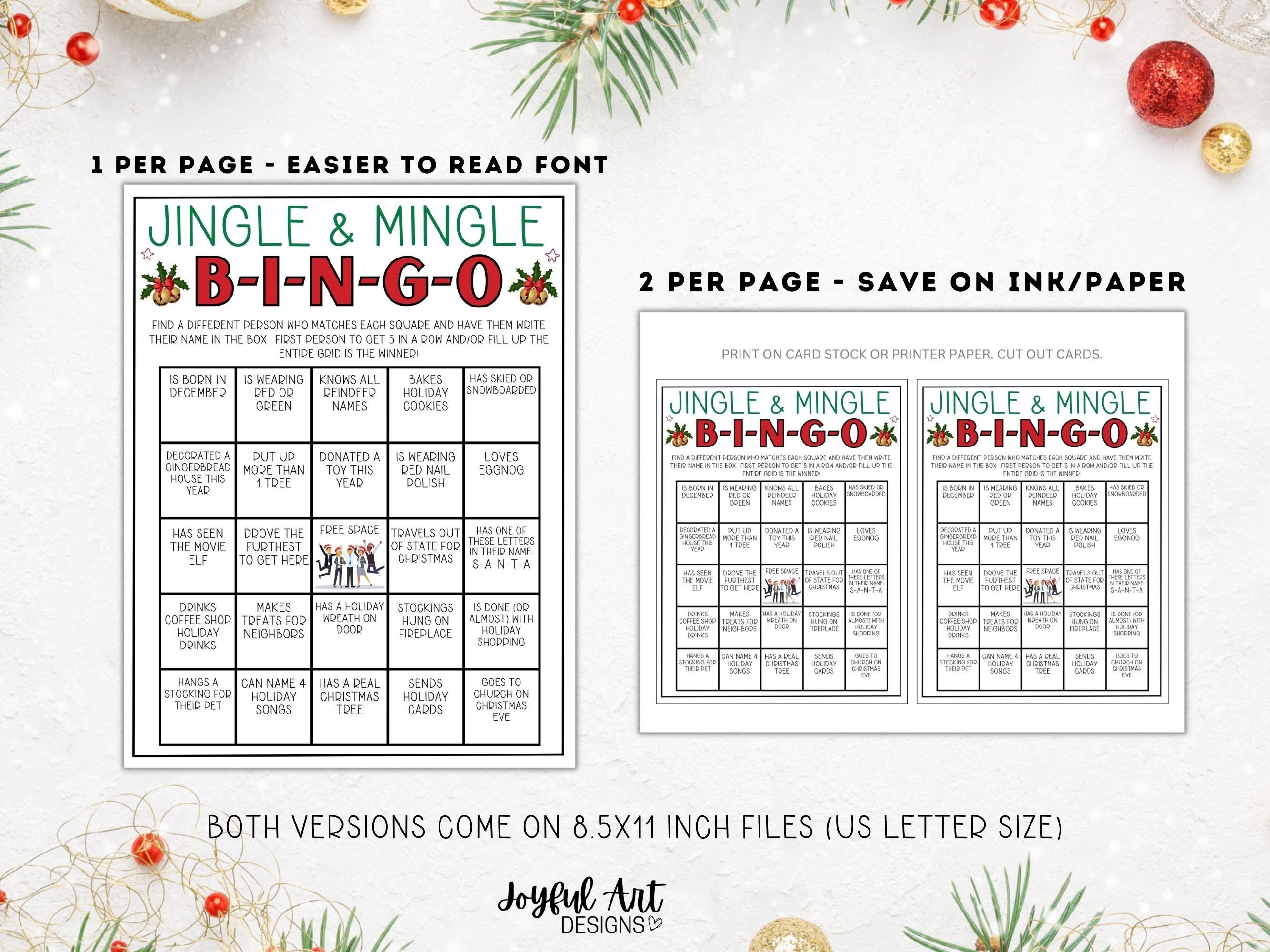 Jingle and Mingle Bingo Christmas Game, Find Someone Who Bingo Game ...