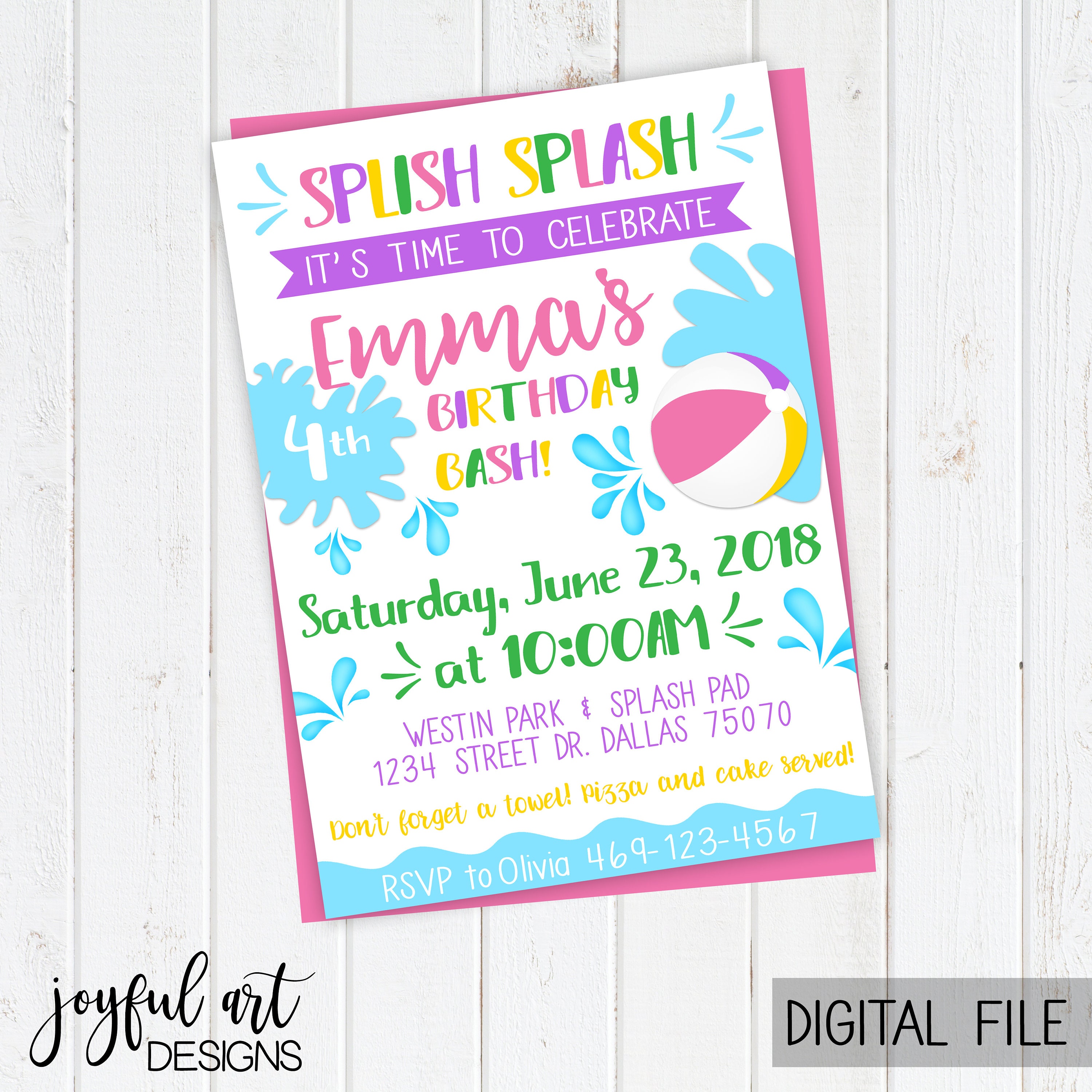 Splash Pad Party Invitation. Pool Party. Park Birthday Party | Etsy
