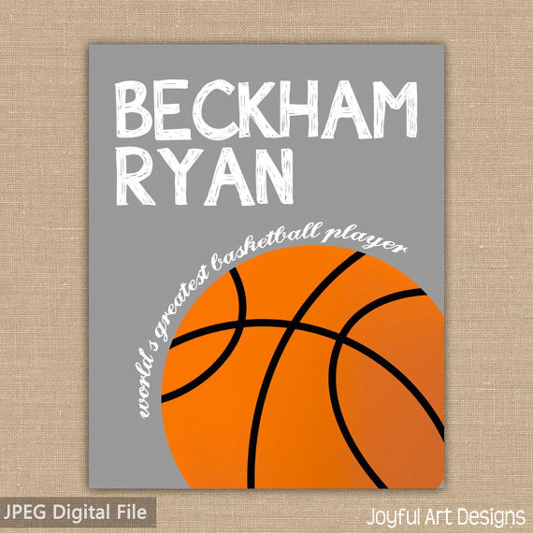 Basketball Sign. Custom Name PRINTABLE Sign. Sports Decor. Basketball ...
