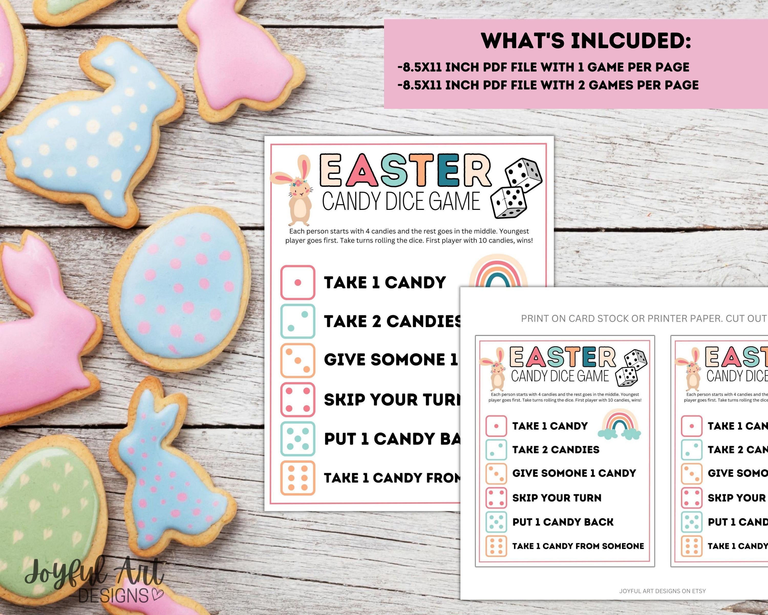 Easter Candy Dice Game / Easter Party Games / Printable Easter Games ...