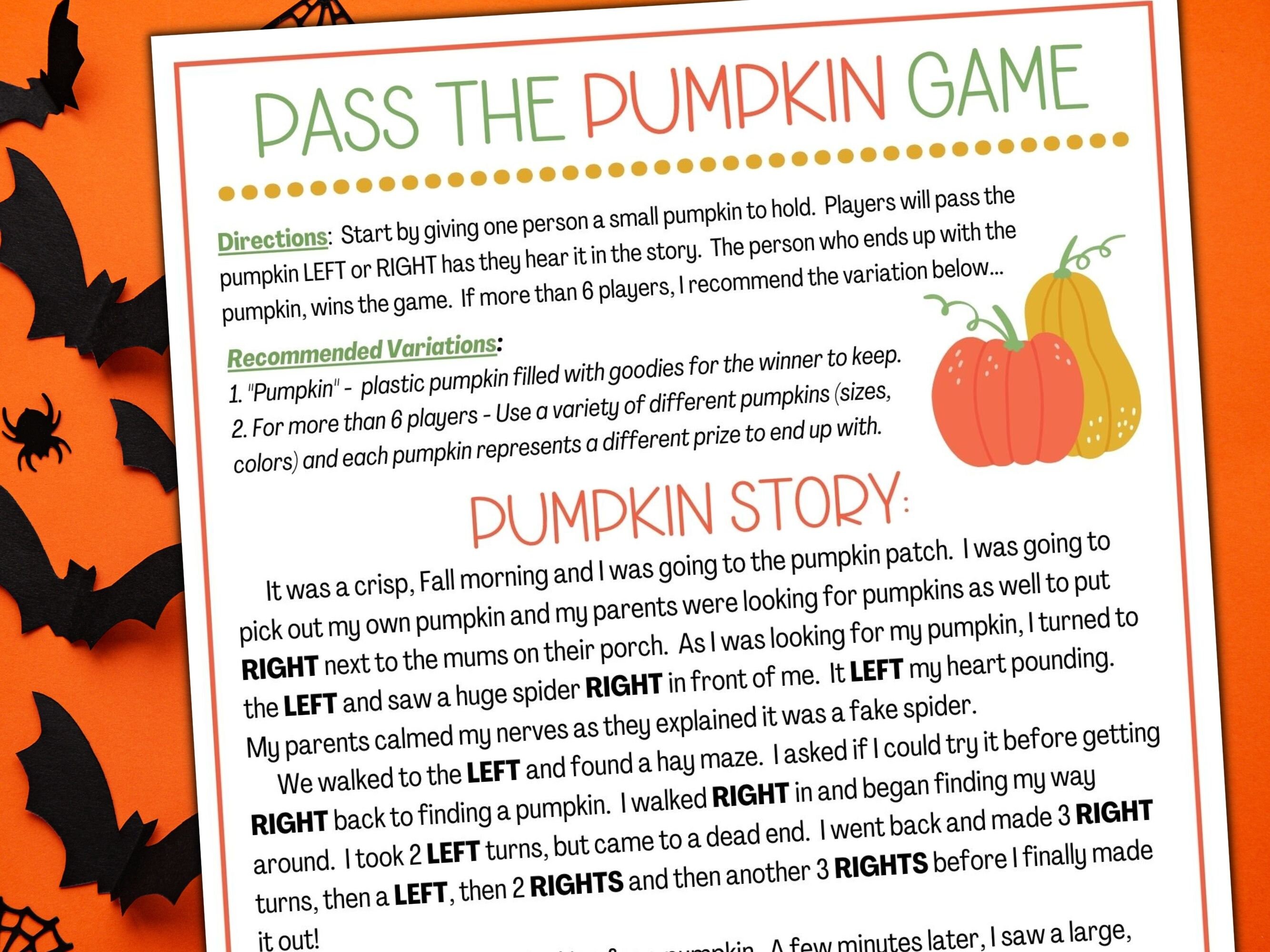Pass the Pumpkin Game / Halloween Printable / Left Right Game ...