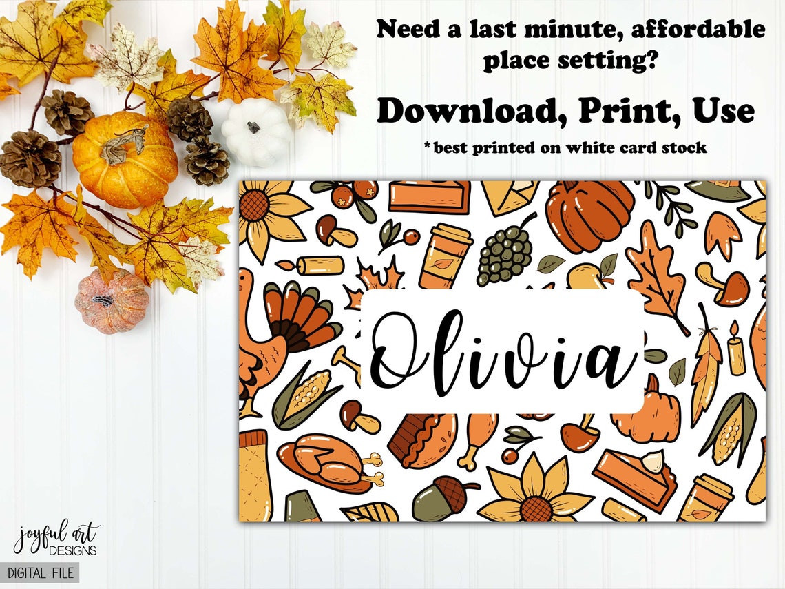 Printable Thanksgiving Placemat Fall Table Decor Fall - Etsy