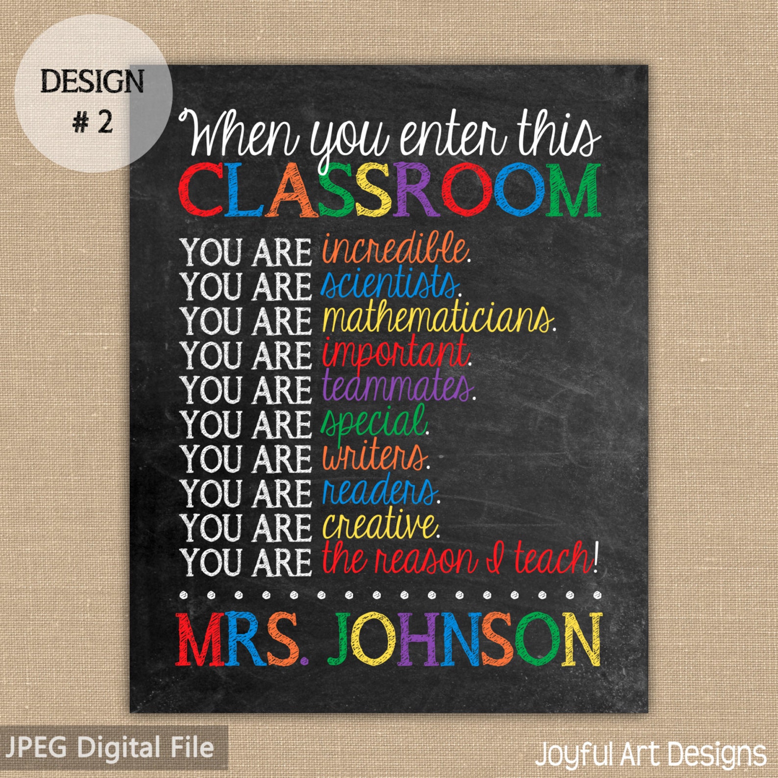 When You Enter This Classroom You Are PRINTABLE. Chalkboard - Etsy