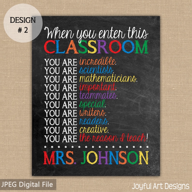 When You Enter This Classroom You Are PRINTABLE. Chalkboard - Etsy