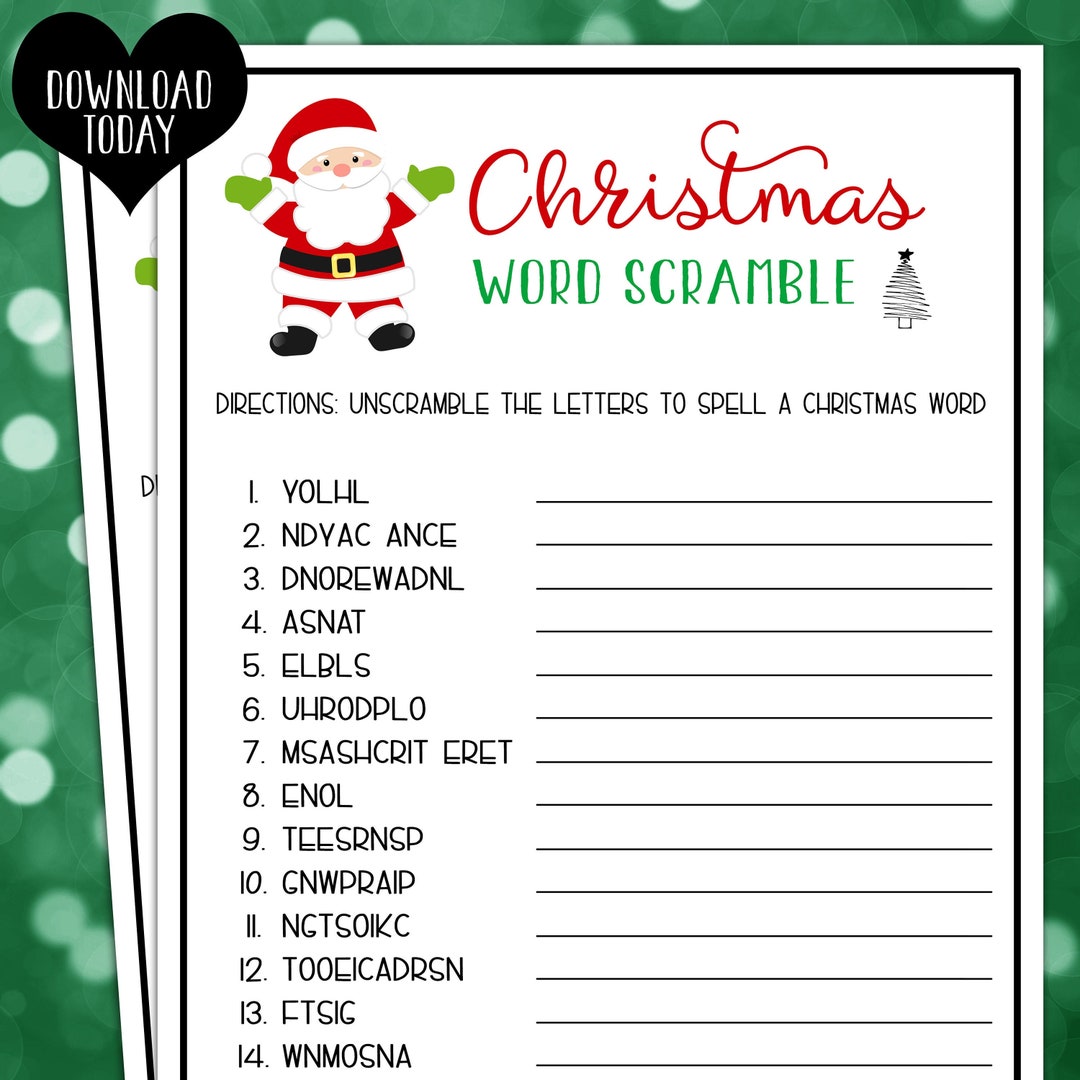 Christmas Word Scramble / Christmas Party Games / Holiday Games / Fun ...