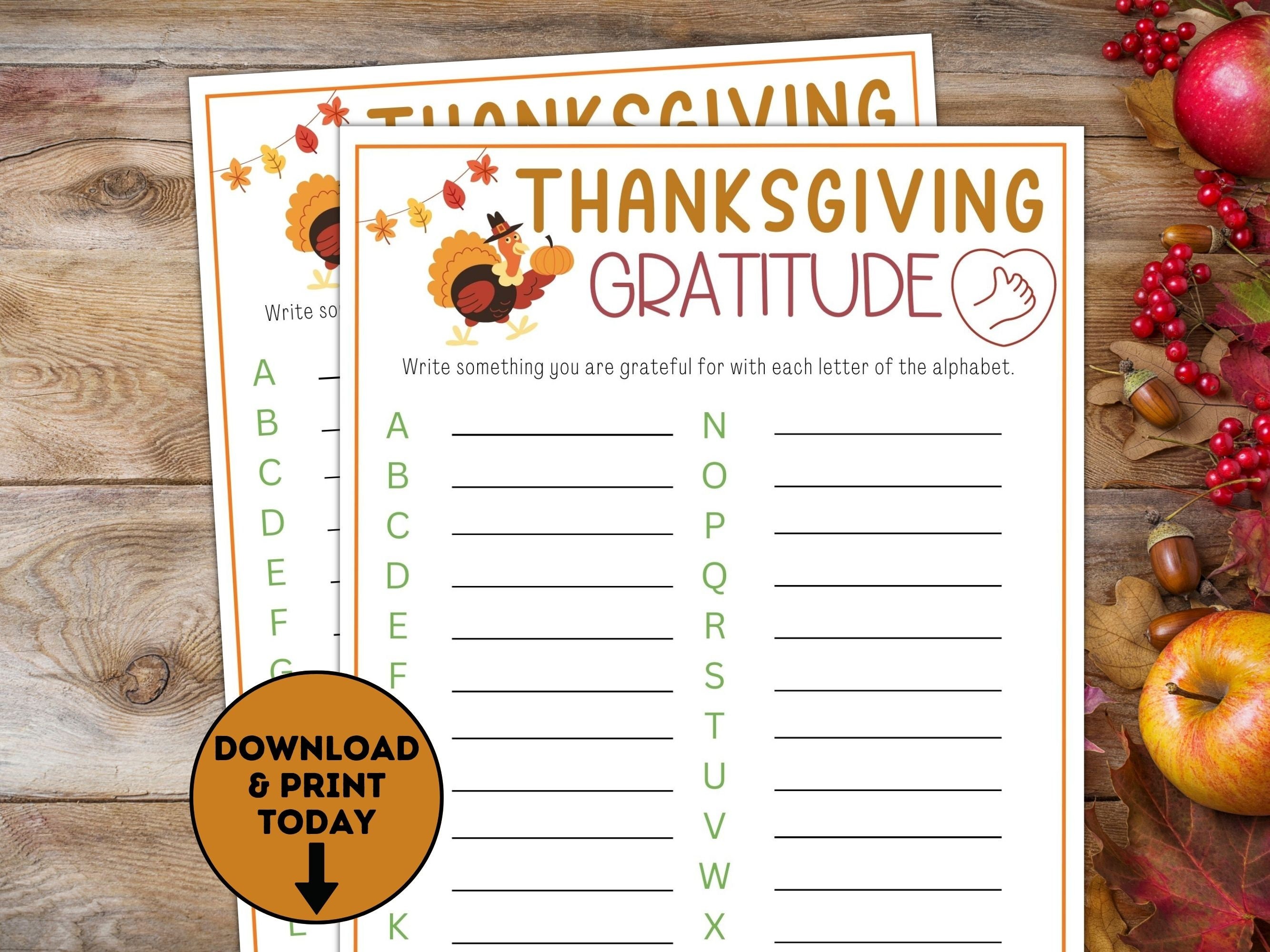 Thanksgiving Gratitude Activity / Fun Thanksgiving Games / Kids Table ...
