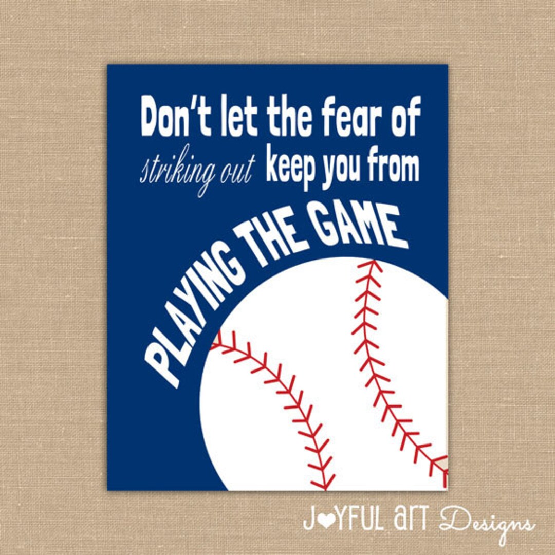 Motivating Baseball Quote PRINTABLE Signs. Sports Decor. Baseball Sign ...