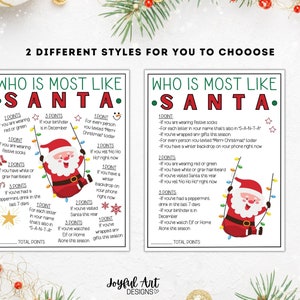 Christmas Icebreaker Game, Who is Most Like Santa, Office Christmas ...