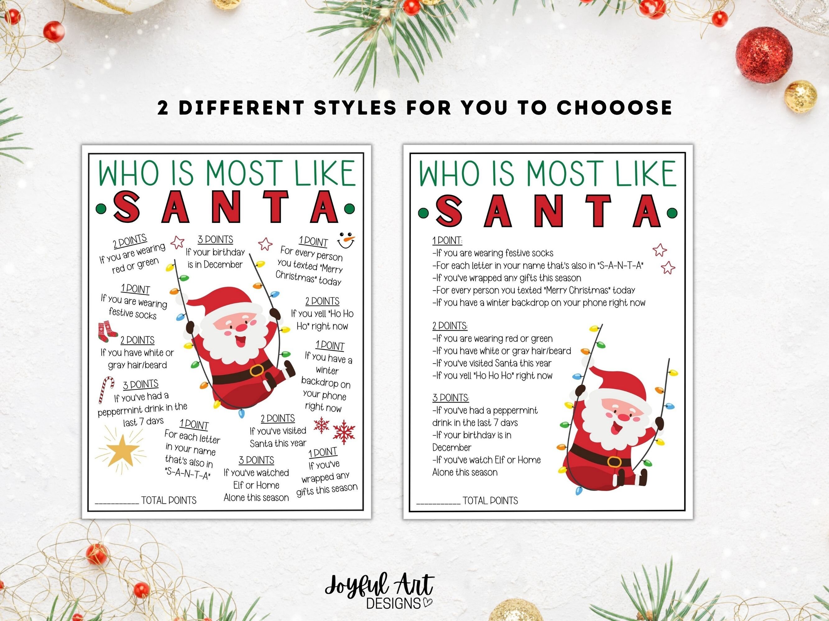 Christmas Icebreaker Game, Who is Most Like Santa, Office Christmas ...